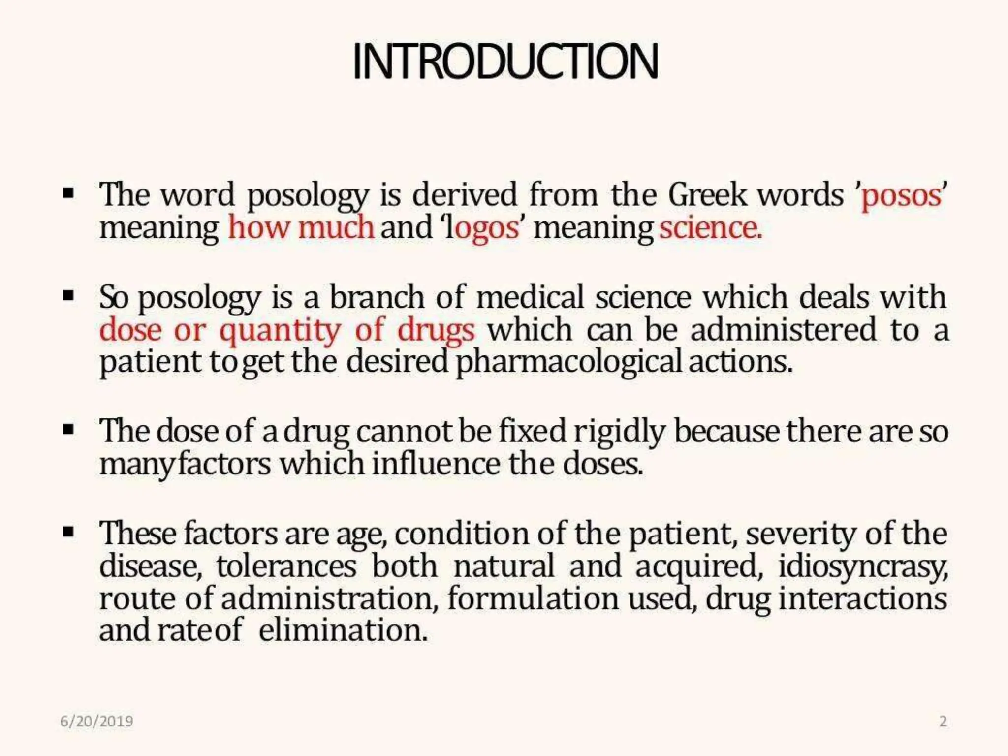 Posology.pptx & introduction of posology and factor effecting of ...