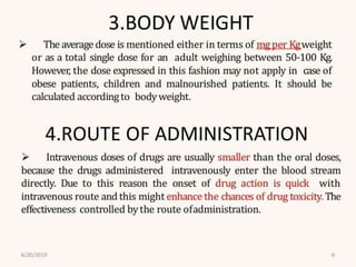 Posology.pptx & introduction of posology and factor effecting of ...