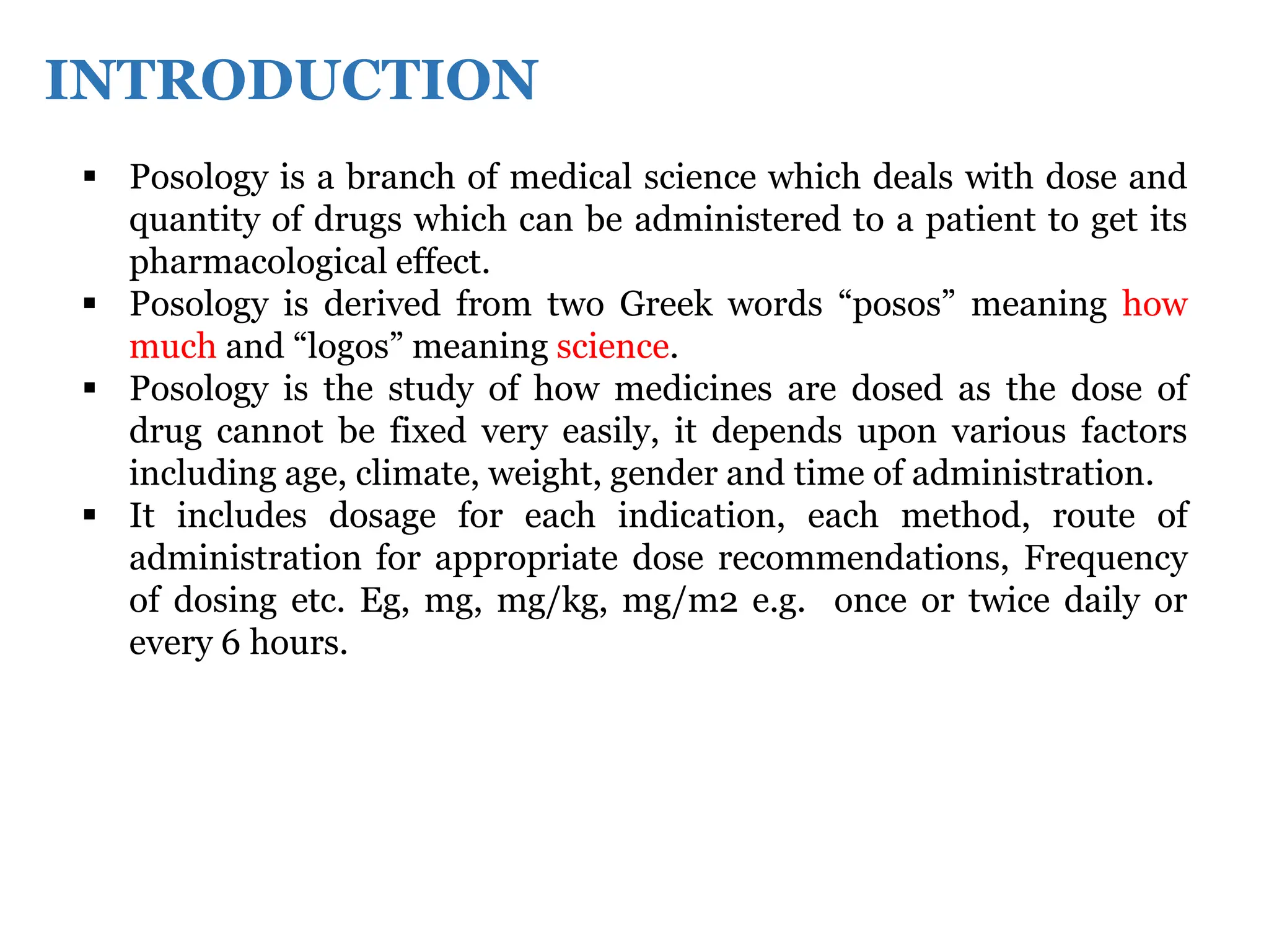 Posology and Factors affecting to posology | PPTX | Pharmaceutical ...