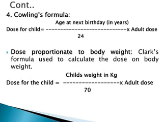 Posology Dose Calculation in Pharmaceutics | PPT