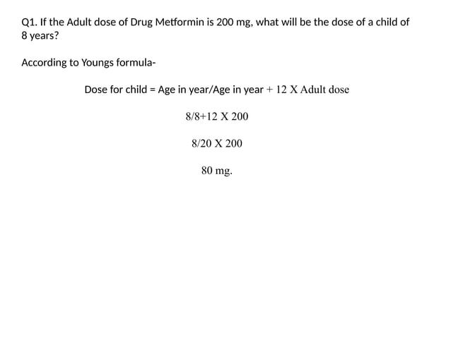 Posology Dose Calculation in Pharmaceutics | PPT