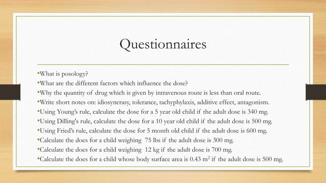 Posology 1st sem | PPTX | Endocrine and Metabolic Diseases | Diseases ...