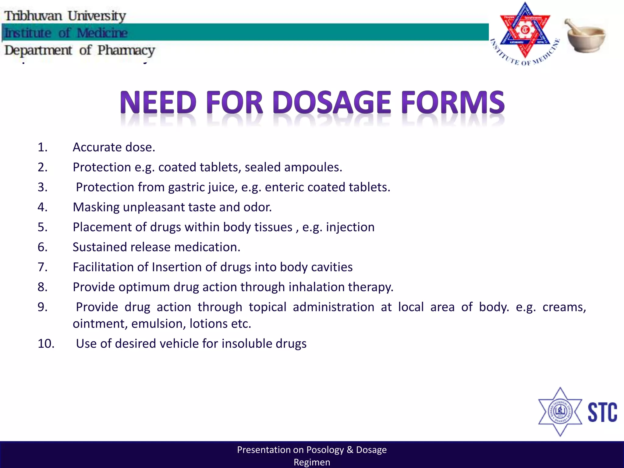 Posology and dosage regimen | PPT