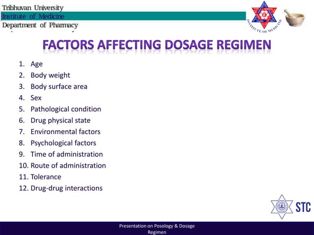 Posology and dosage regimen | PPT