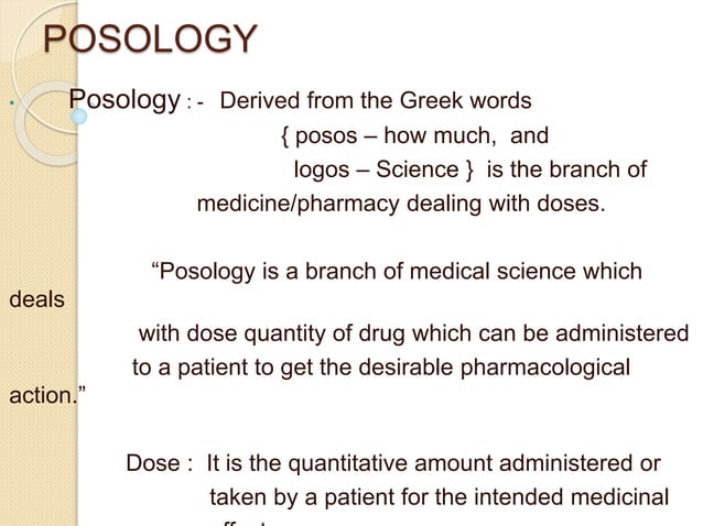 Posology by nitesh ppt | PPT