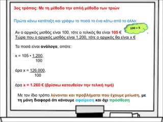 Ποσοστά: βρίσκω την τελική τιμή | PPSX
