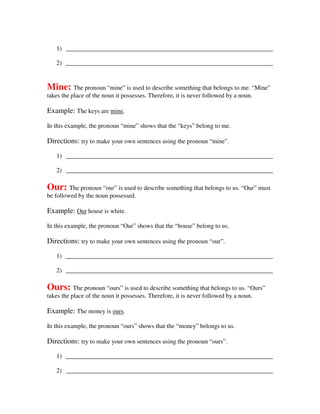 Possesive%20 pronouns | PDF