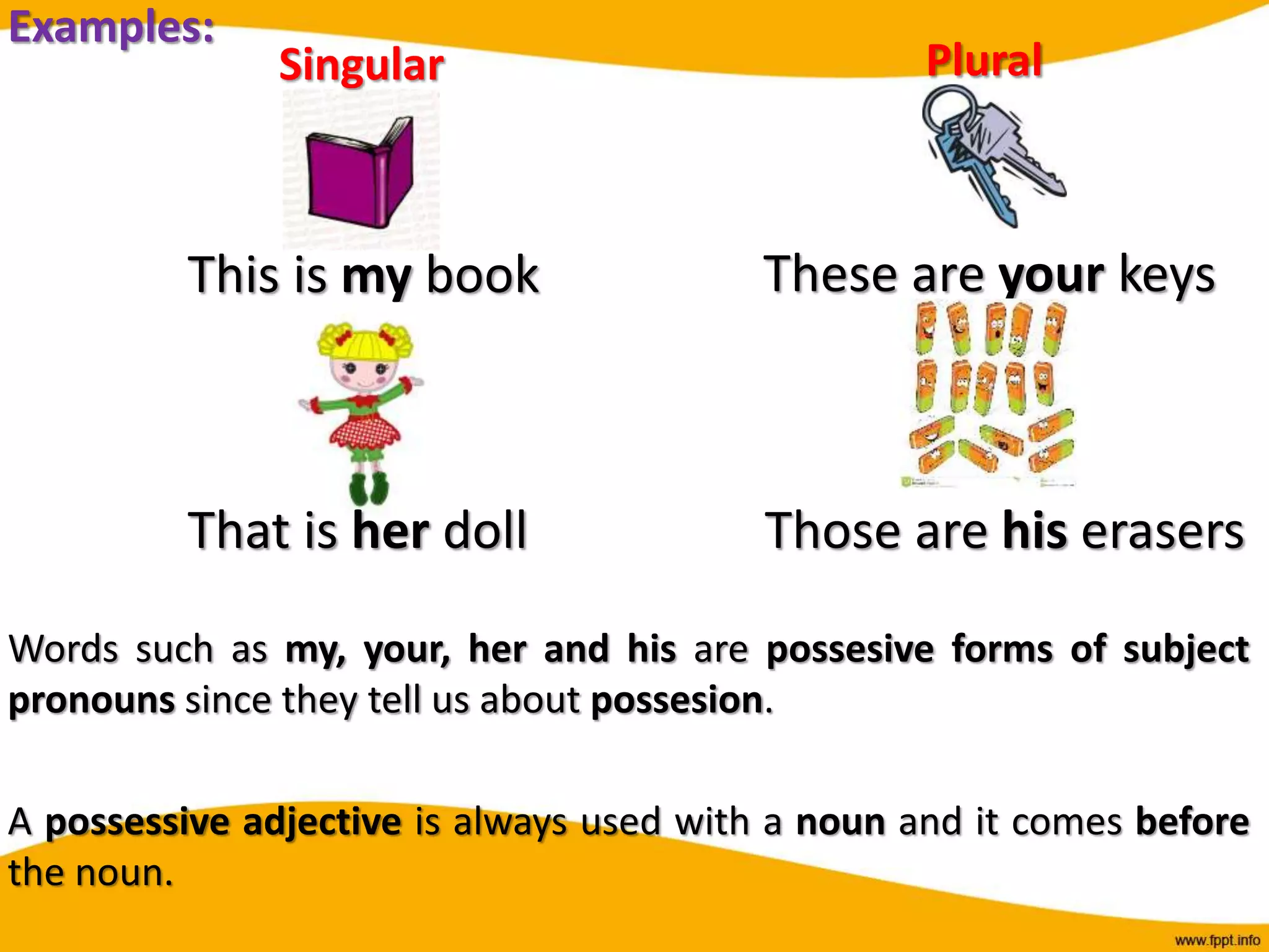 Possesive Adjectives | PPTX