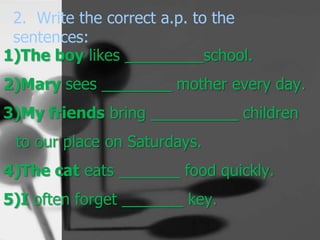 Possessive adjectives 1ro | PPT