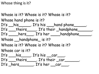 Possesive pronouns | PPTX