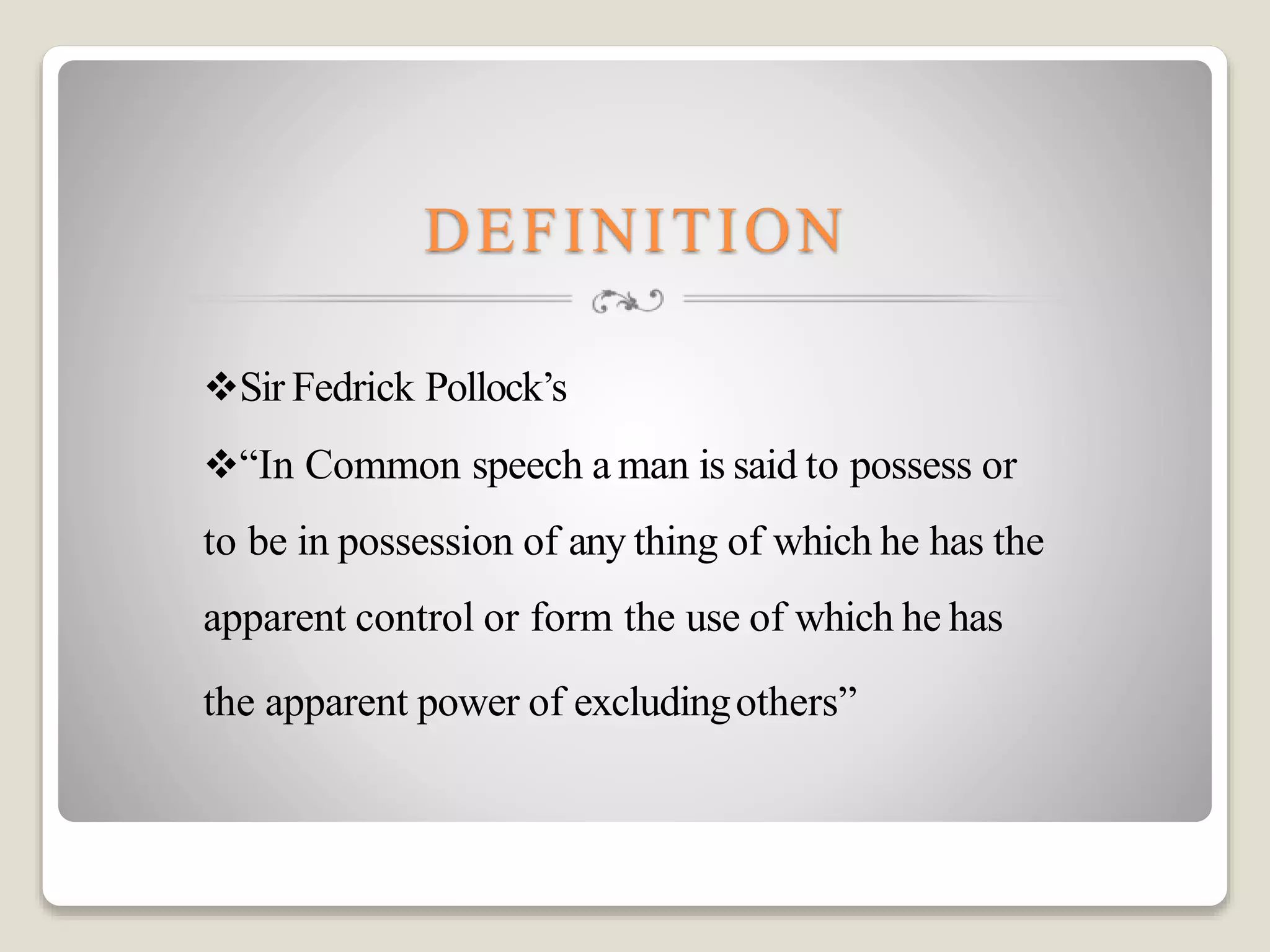 Possession jurisprudence | PPTX