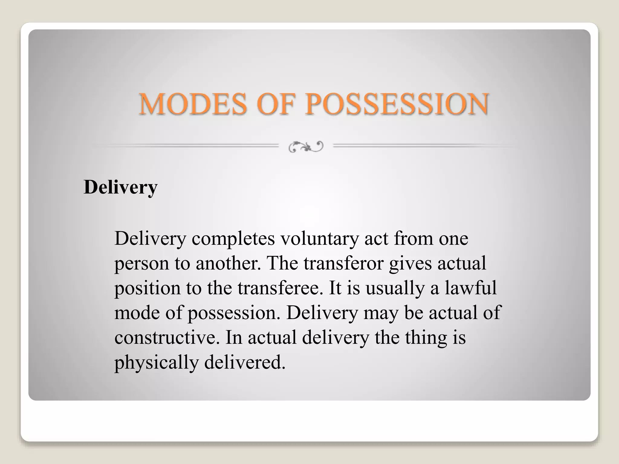 Possession jurisprudence | PPTX