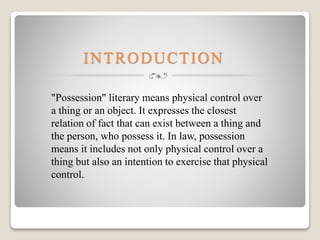 Possession jurisprudence | PPTX