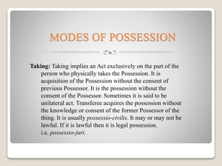 Possession jurisprudence | PPTX