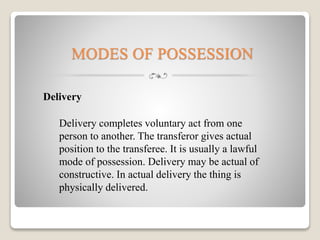 Possession jurisprudence | PPTX