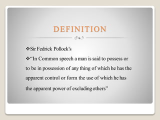 Possession jurisprudence | PPT