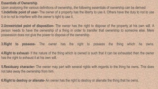 possession, ownership. bhkkkjhhhhbbbbbbg | PPTX | Law