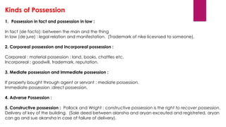 Possession and ownership in accord to CCSU | PPTX