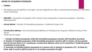 Possession and ownership in accord to CCSU | PPT