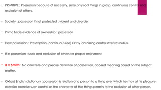 Possession and ownership in accord to CCSU | PPT