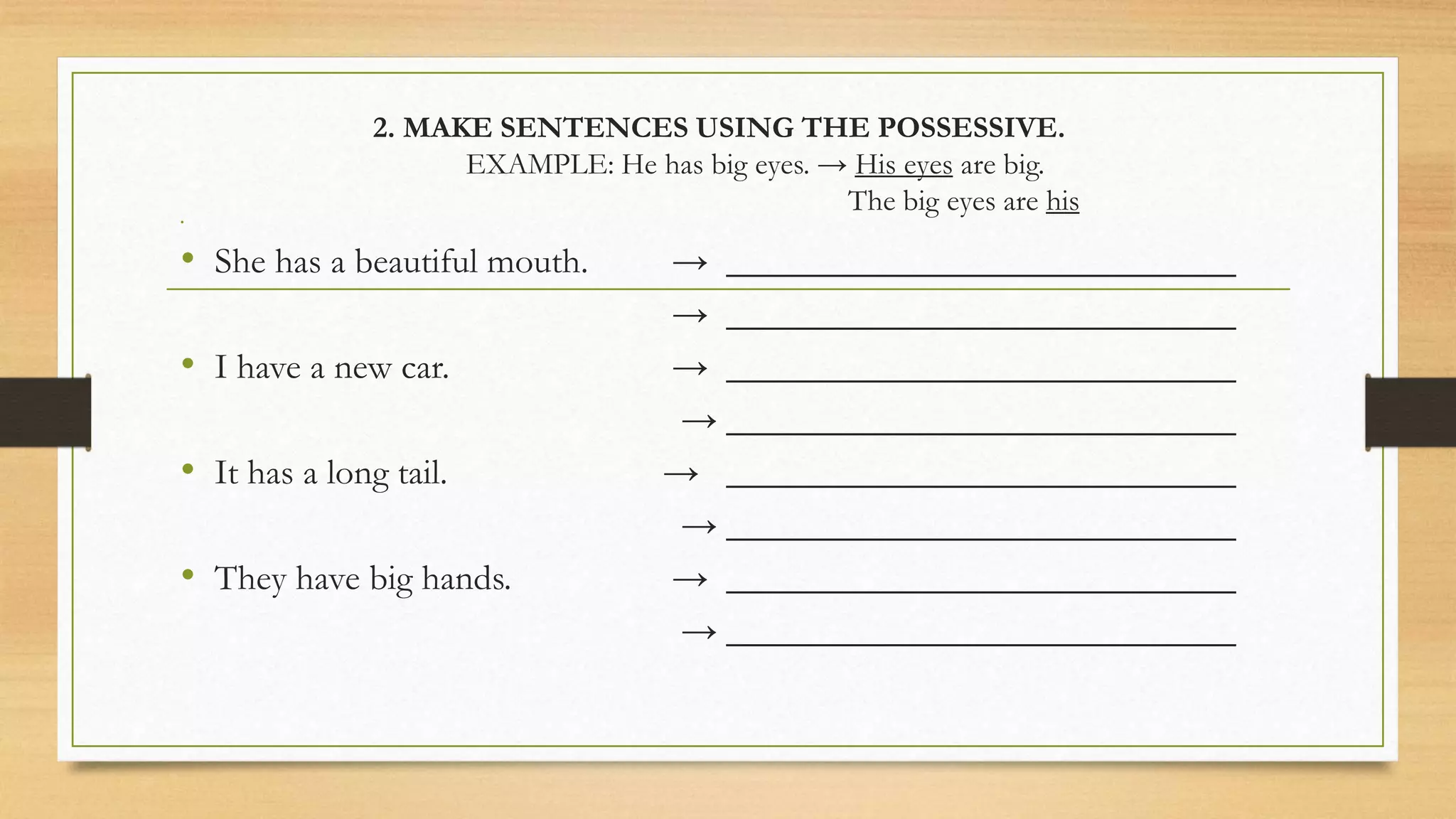 Possessive Exercises | PPT