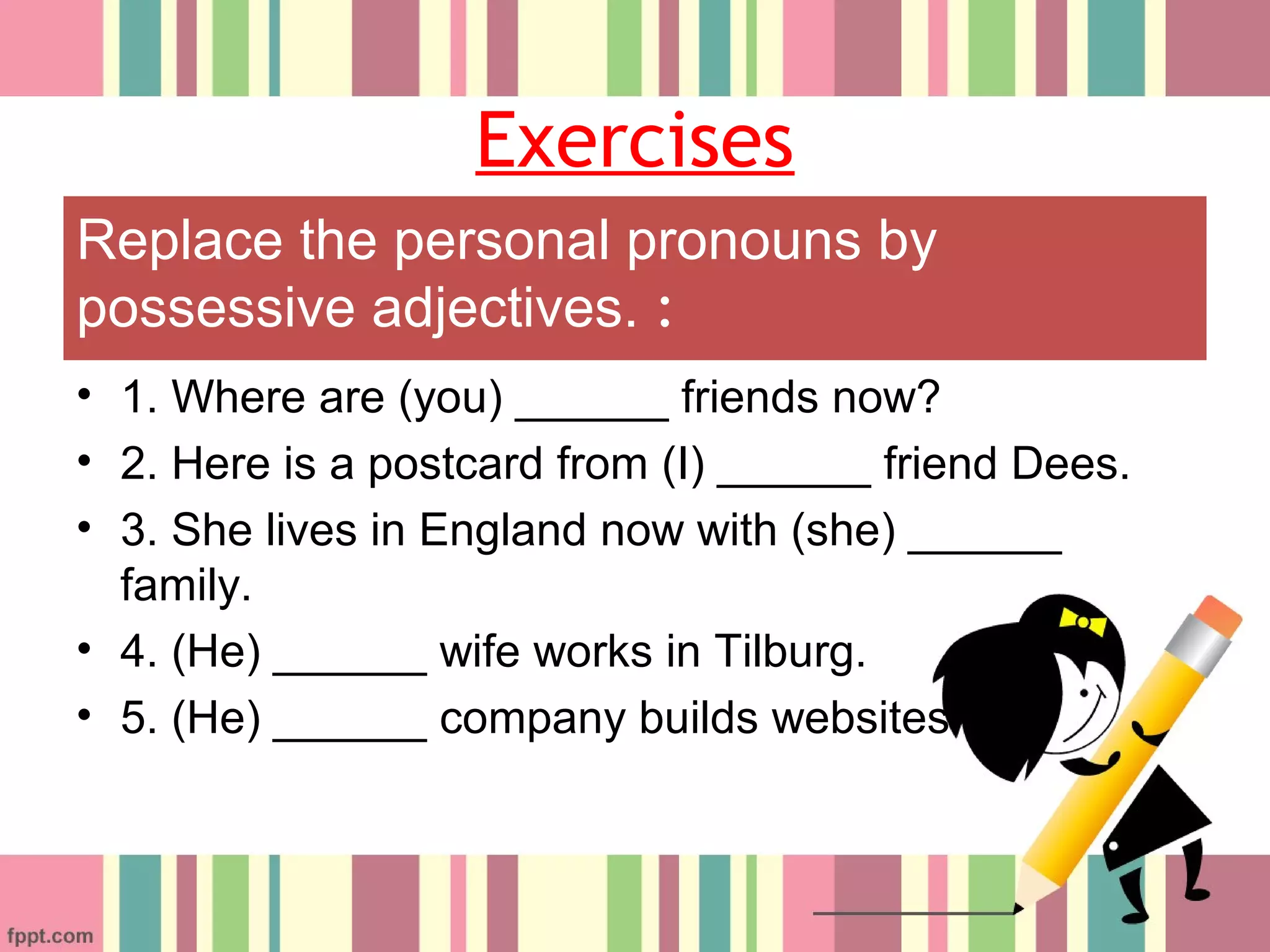 Possessive | PPT | Homework and Study | Education