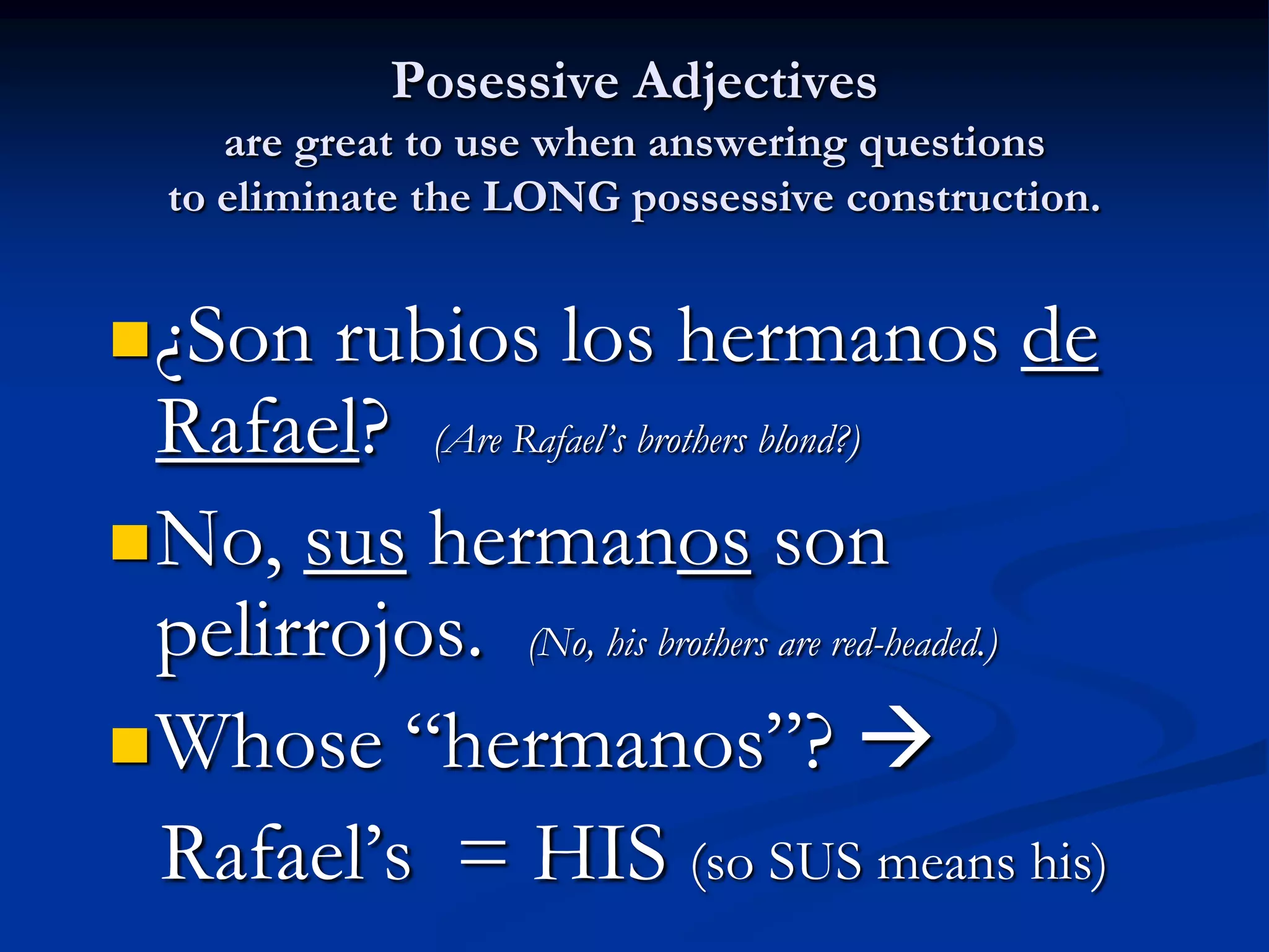 Possessive adjectives | PPTX