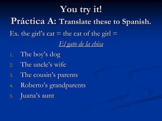 Possessive adjectives | PPTX