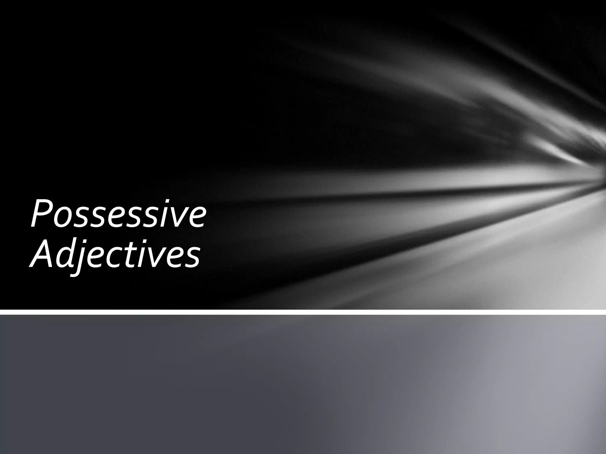 Possessive adjectives | PPT