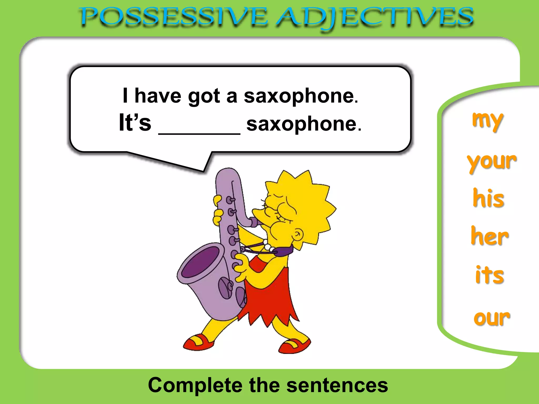 Possessive adjectives-ppt-flashcards-fun-activities-games 42226 | PPTX ...