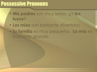 Possessive pronouns | PPT