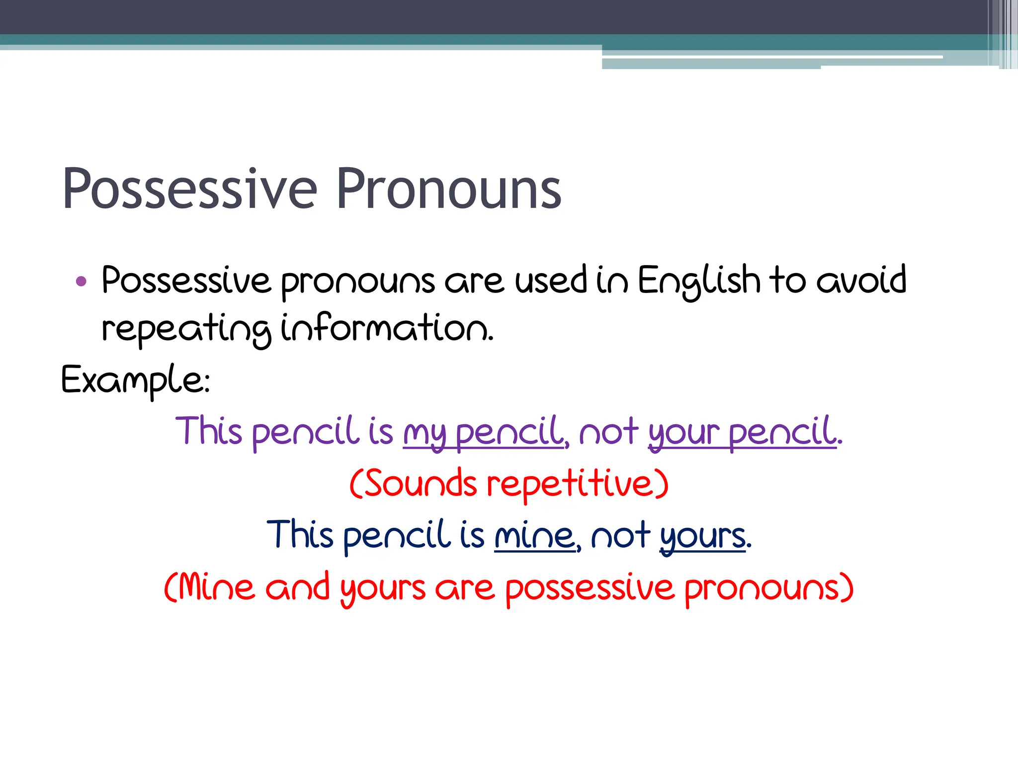 possessive-pronouns possessive-adjectives-and-pronouns-flashcards ...