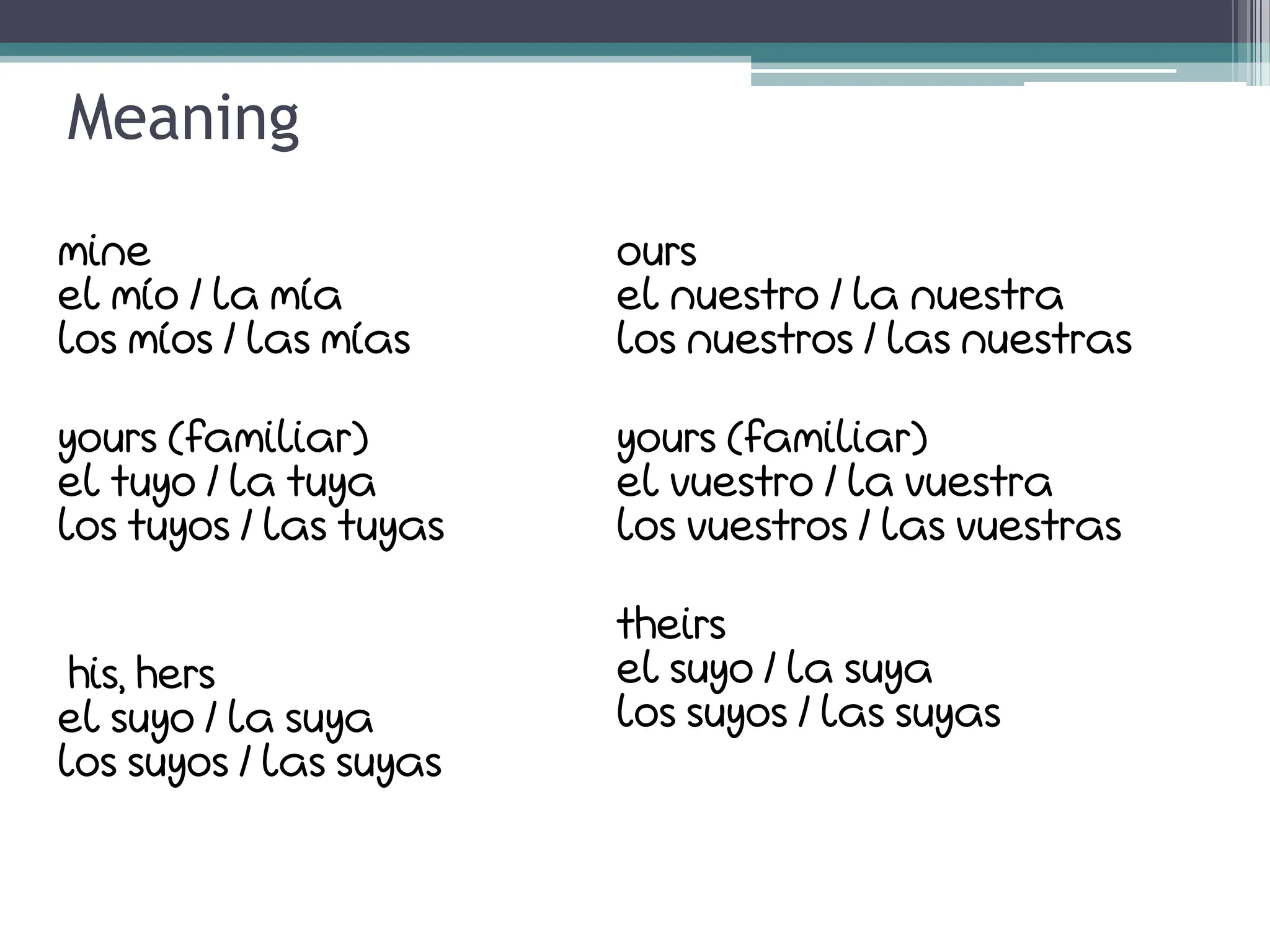 possessive-pronouns possessive-adjectives-and-pronouns-flashcards ...