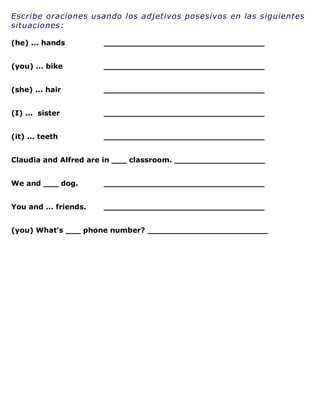 possessive adjectives-1 | PDF