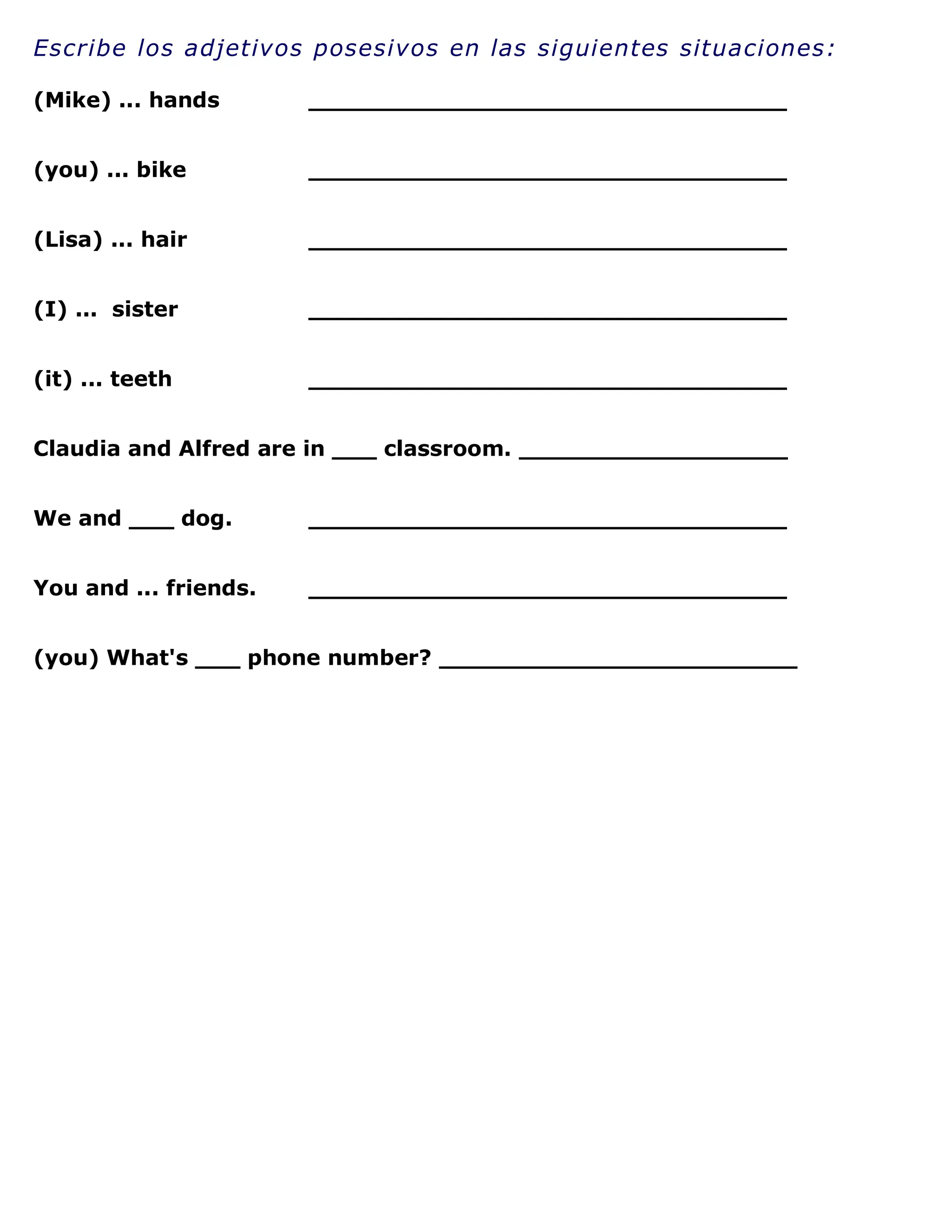 possessive adjectives-1 | PDF