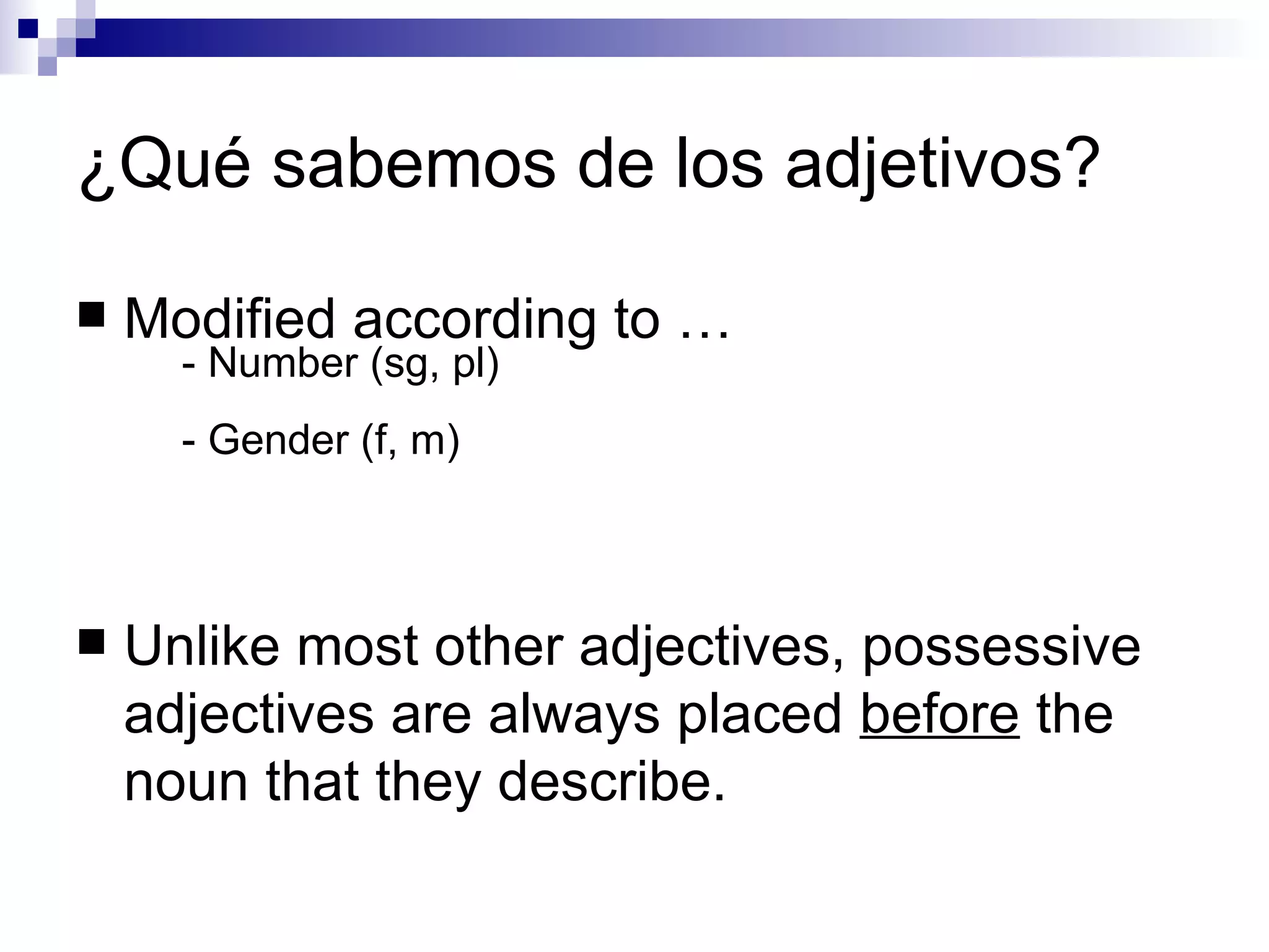Spanish possessive adjectives | PPT