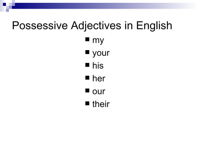 Spanish possessive adjectives | PPT