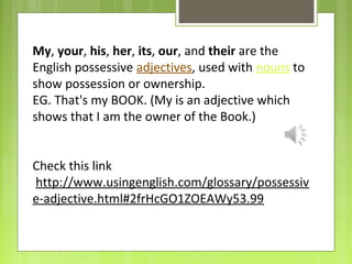 Possessive adjectives | PPT