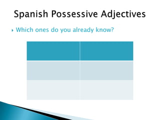 Possessive adjectives | PPTX
