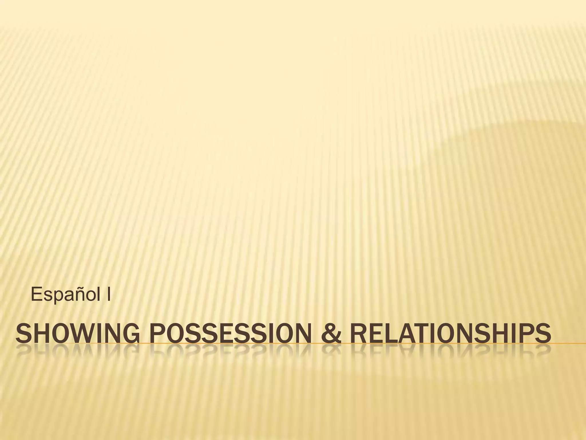 Possessive adjectives | PPTX