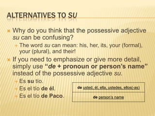 Possessive adjectives | PPTX