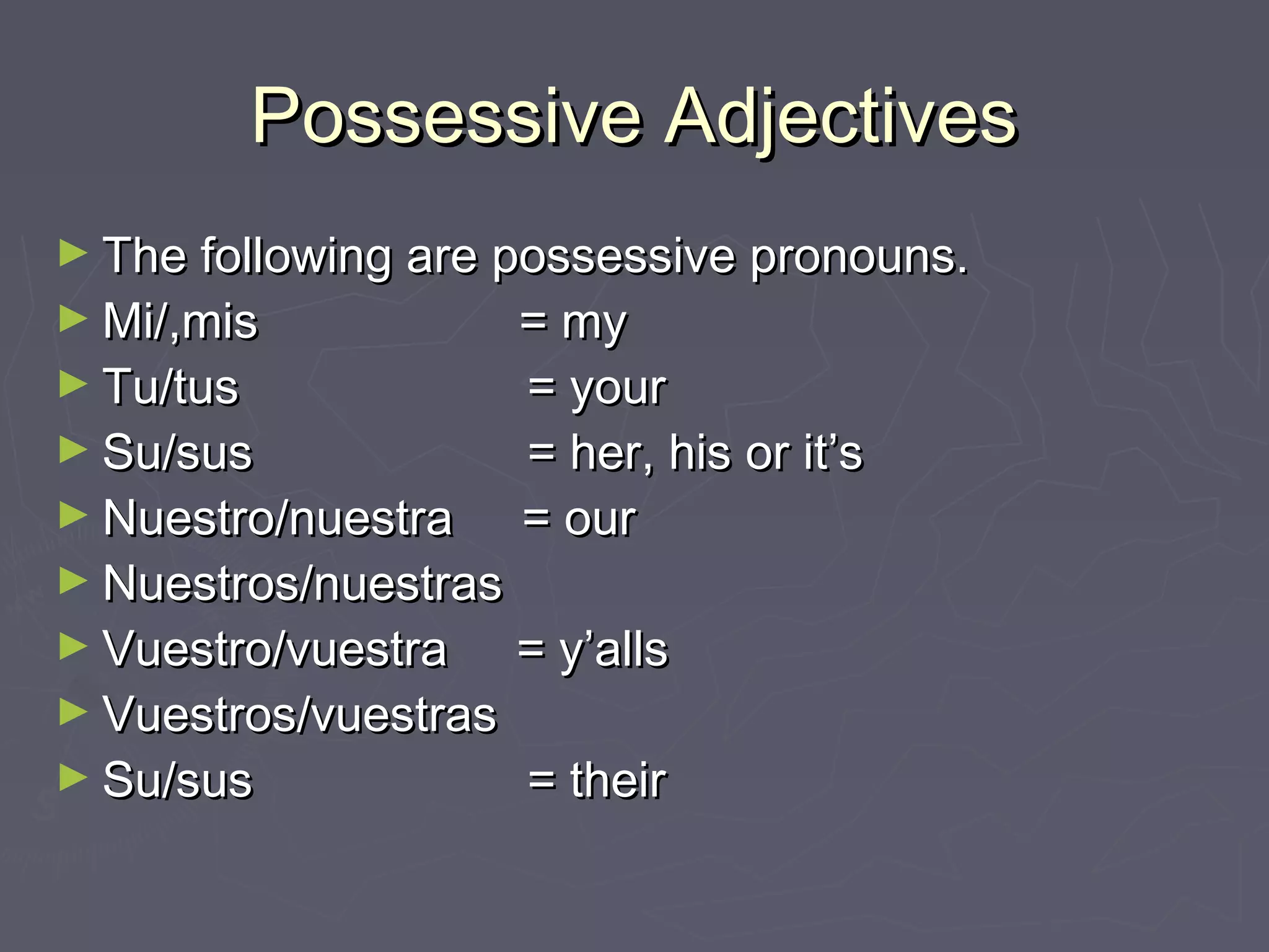 Possessive Adjectives | PPT