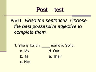 Possessive adjectives | PPT
