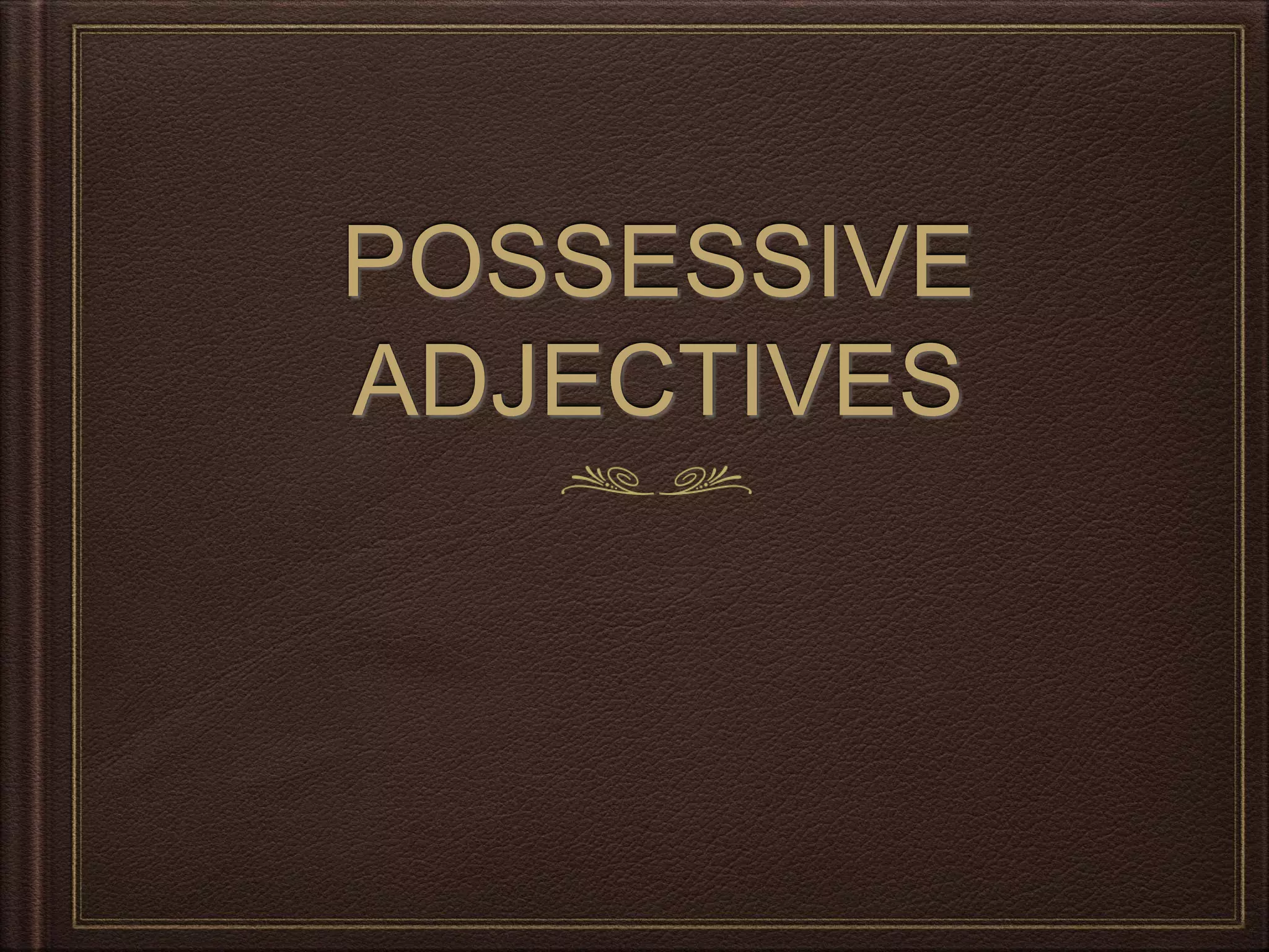 Possessive adjectives-LEVEL1A | PPT