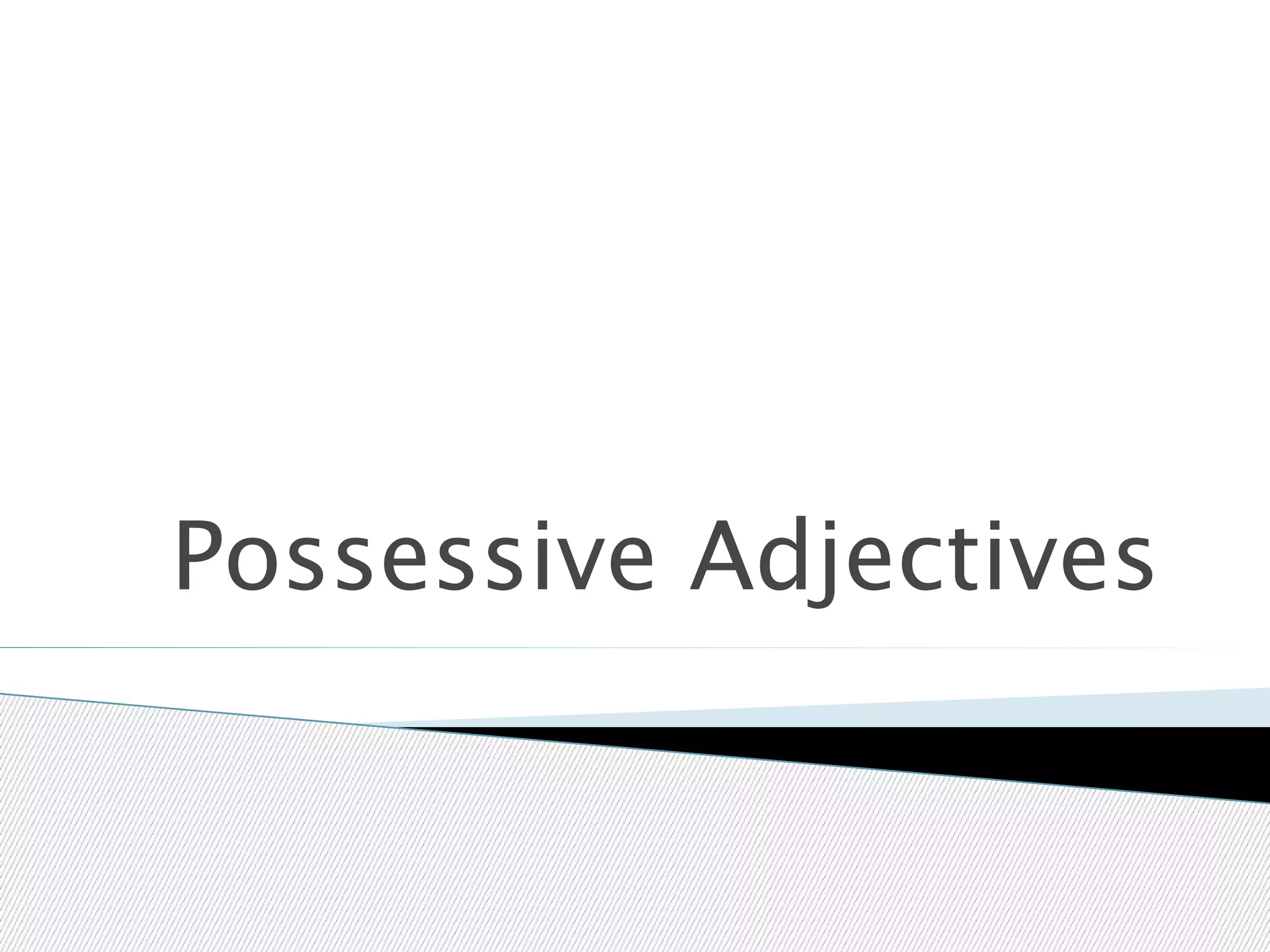 Possessive adjectives | PPT