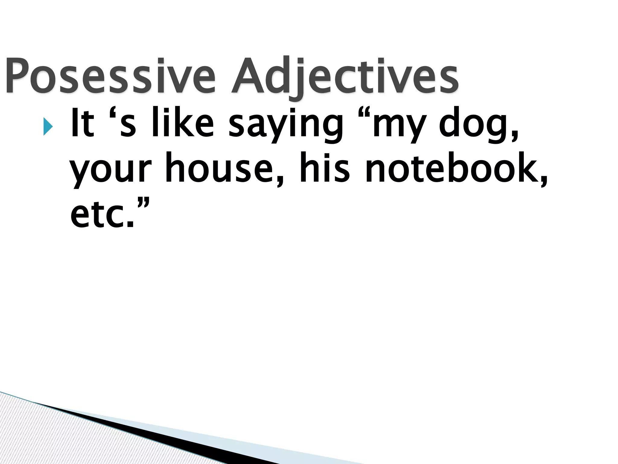 Possessive adjectives | PPT