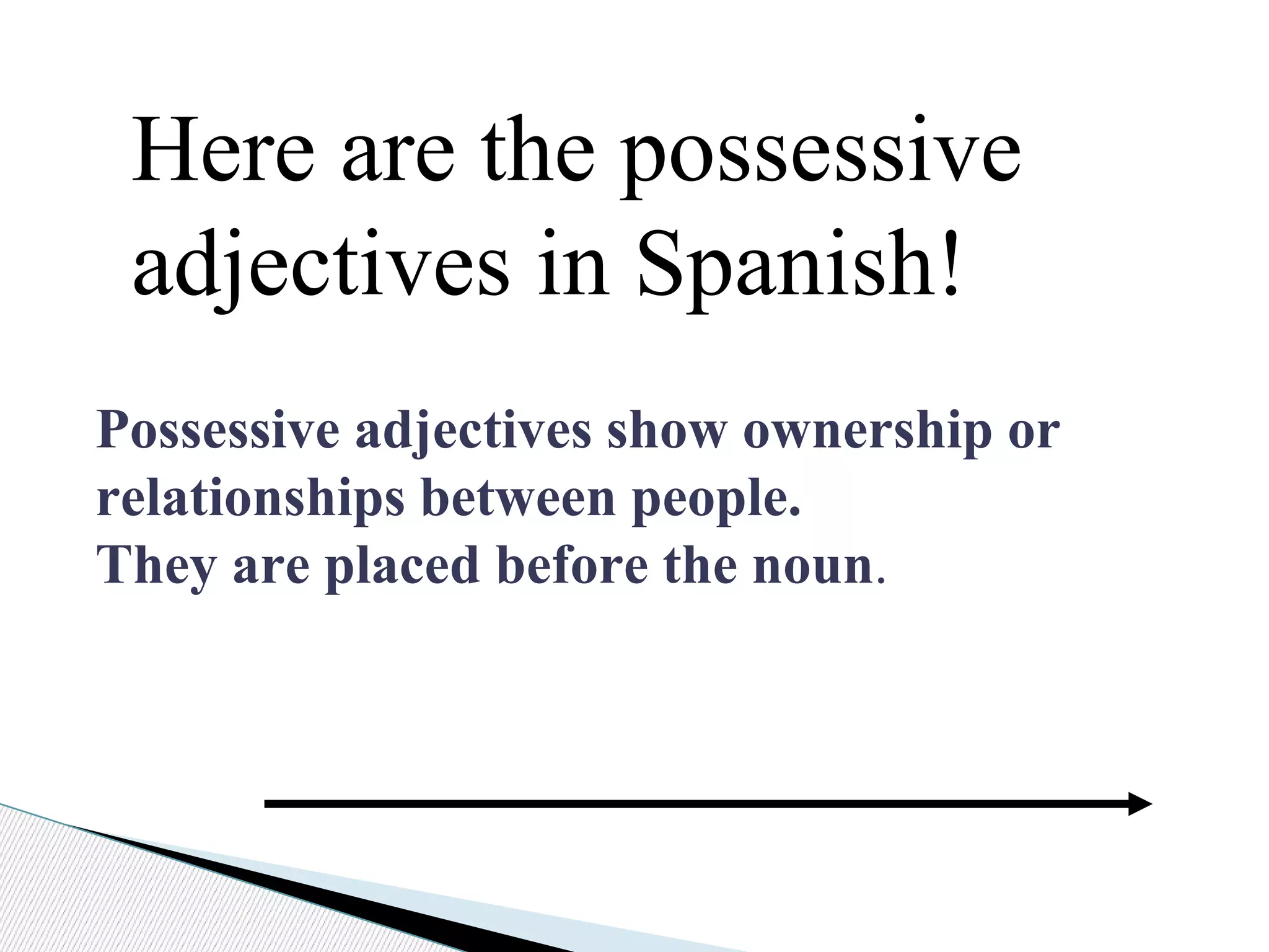 Possessive adjectives | PPT