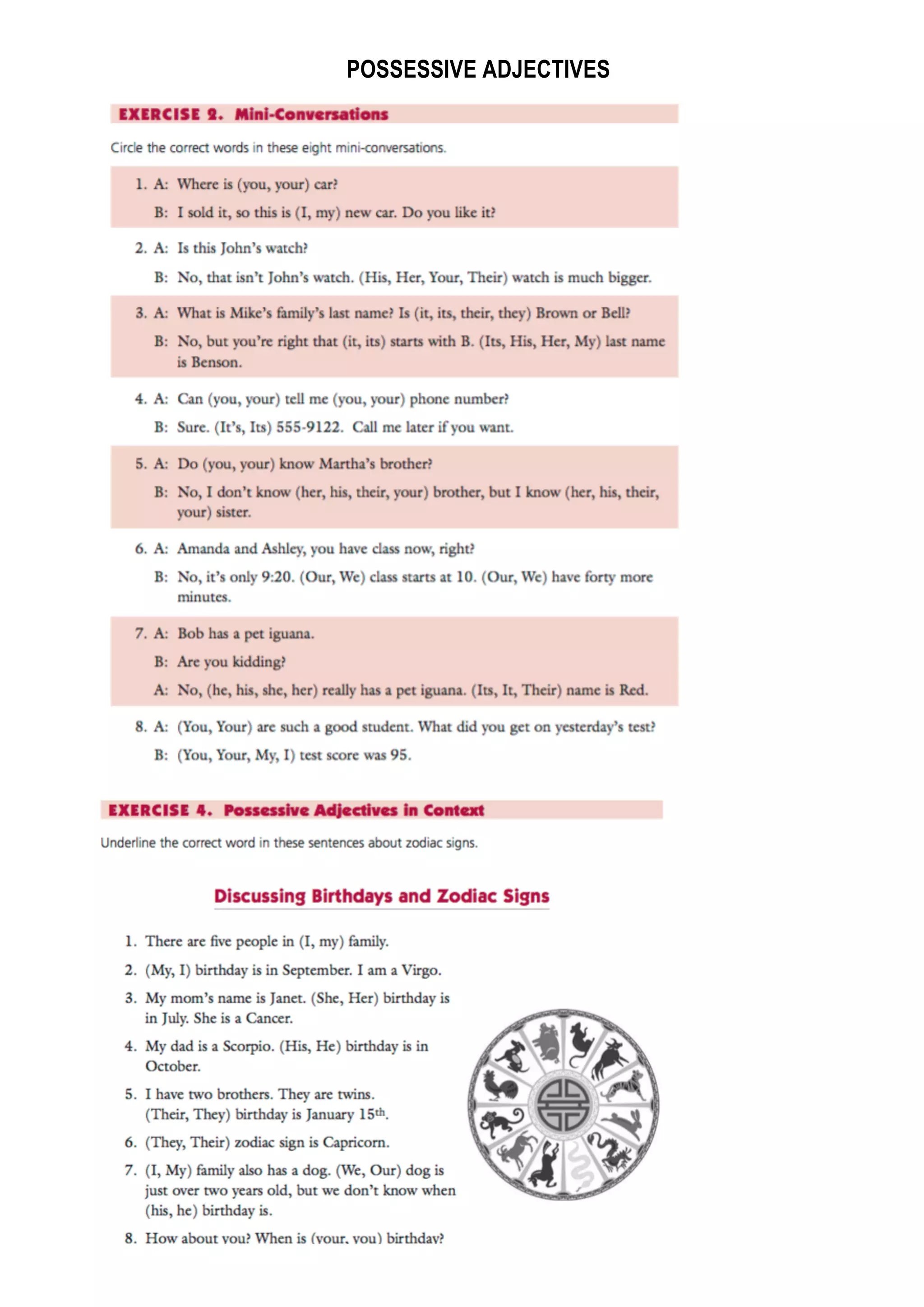 Possessive adjectives A1-A2 | PDF