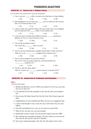 Possessive adjectives A1-A2 | PDF