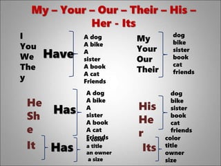 Possessive adjectives . possessive pronouns | PPT